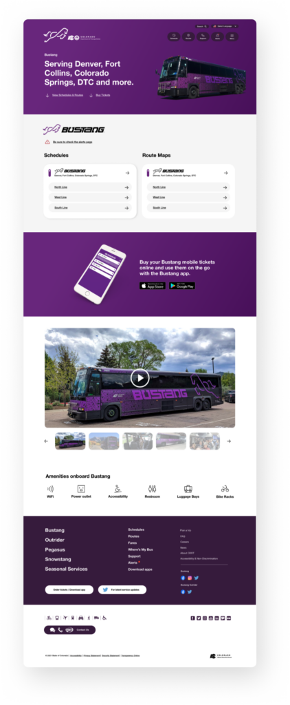 Bustang (CDOT) Transport Website Design | Blennd
