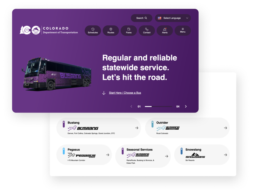 Bustang (CDOT) Transport Website Design | Blennd
